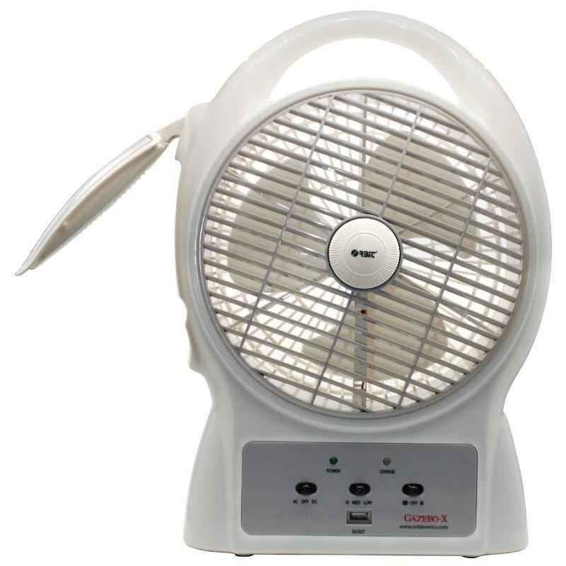 Buy Orbit Gazebo-X 8 Inch Rechargeable 3 Blade Table Fan with LED Light ...