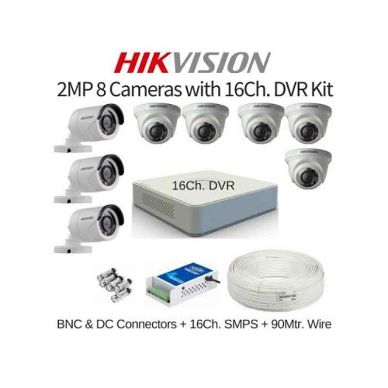 Buy Hikvision 8 Cameras 2MP with 16 Channel DVR Combo Kit - infernocart