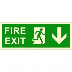 Infernocart Fire Exit Down Wards Sign Board Set of 5 : Infernocart.com ...