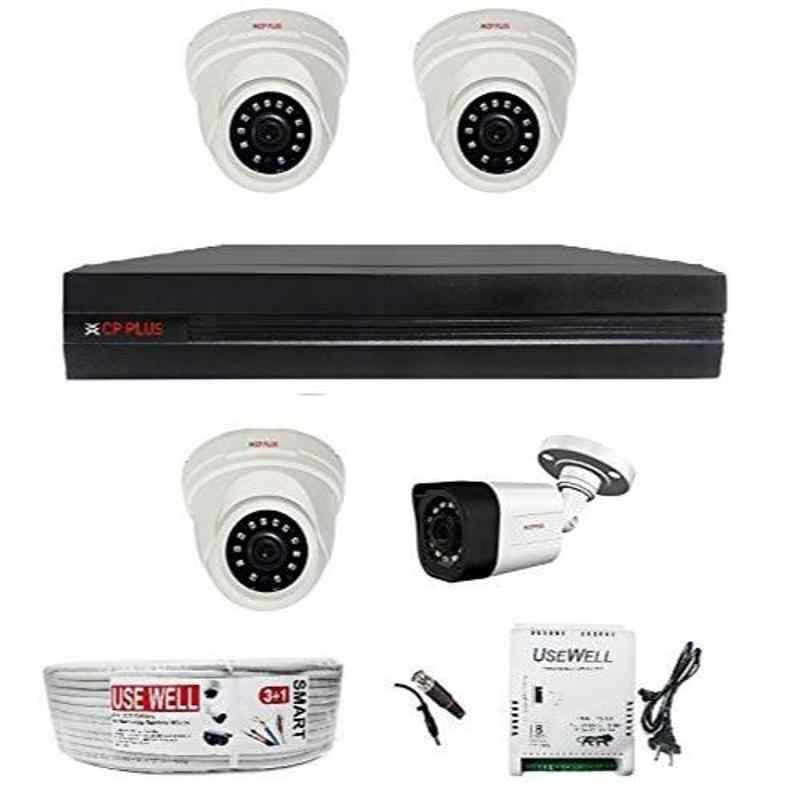 Buy CP Plus 1MP 4 Pcs CCTV Camera combo kit 3 Pcs Dome 1 Pc Bullet 4CH ...